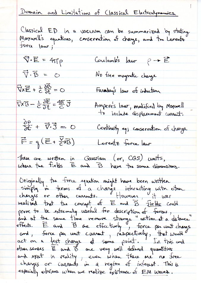 Electrodynamics I, KSU Physics