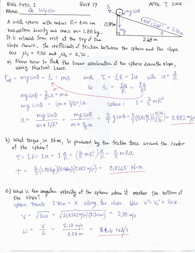 Engineering Physics I, KSU Physics 213, 223