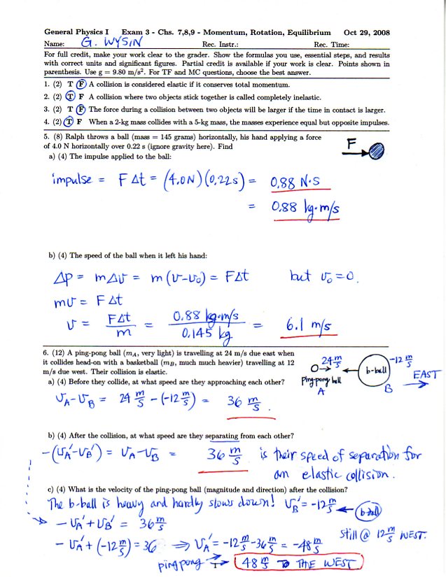 GP I Fall 2008 KSU. Exam 3 Solution