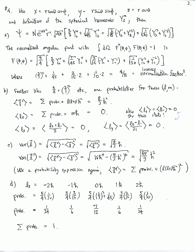 Quantum Mechanics Equations Sheet