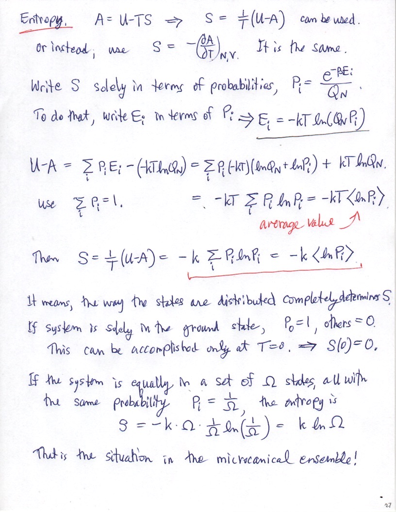 Statistical Mechanics, KSU Physics