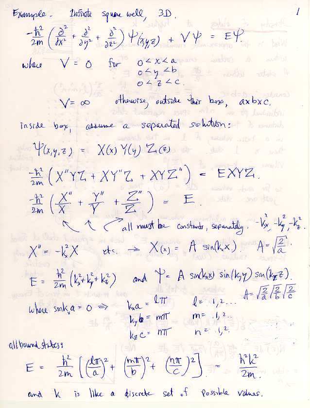 Quantum Mechanics Equations