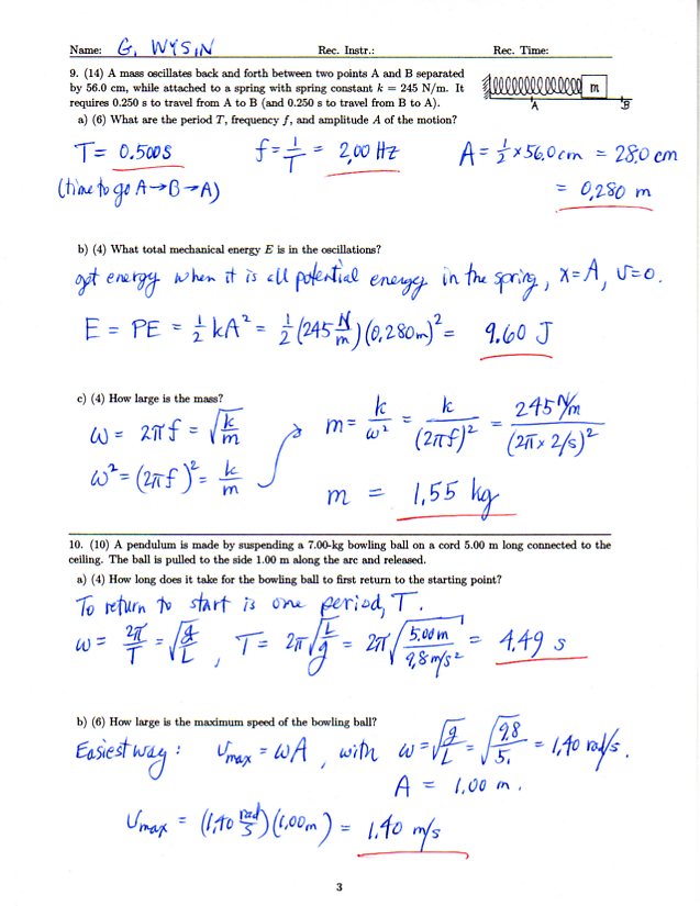 GP I Fall 2008 KSU. Exam 4 Solution